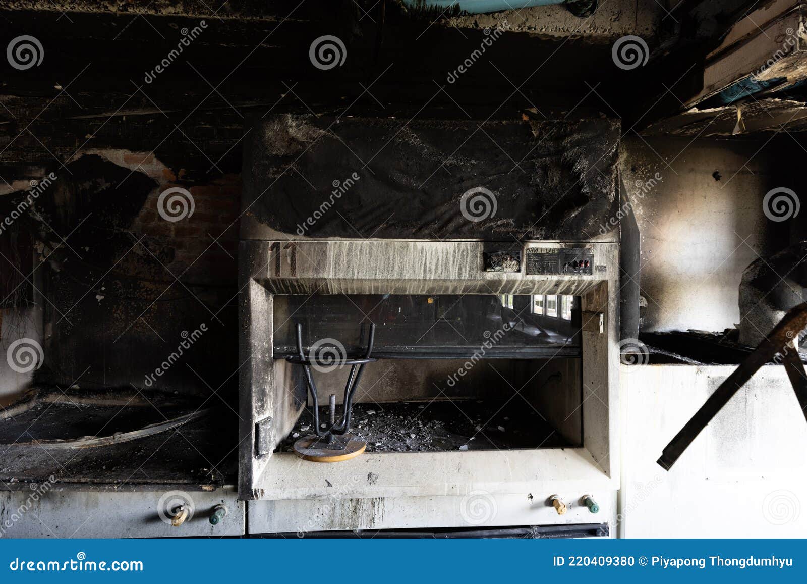 Condition after Scientific Laboratory Fire. Stock Photo - Image of ...