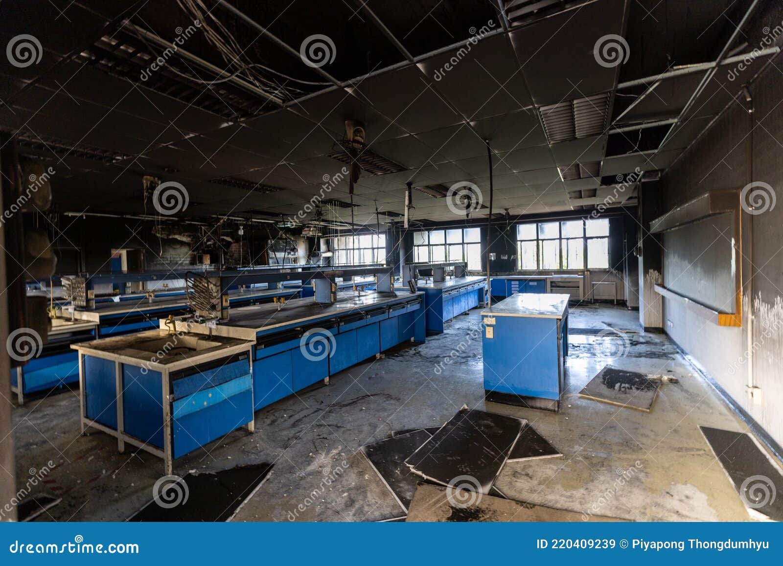 Condition after Scientific Laboratory Fire. Stock Image - Image of ...