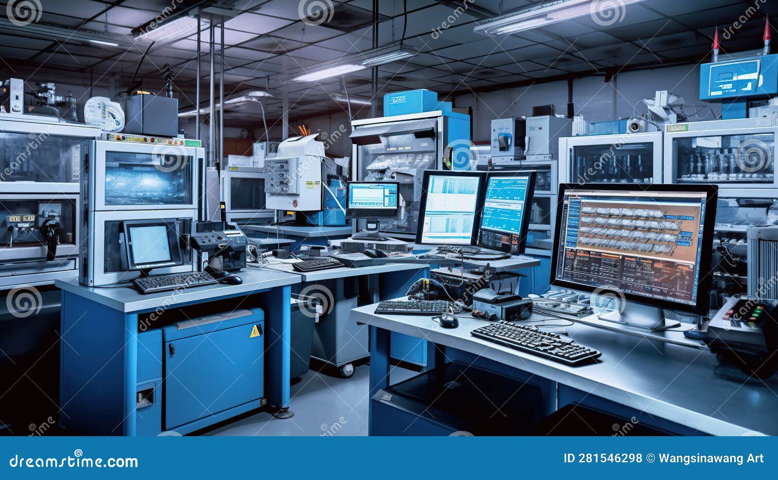 Room of Control Devices in the Manufacturing Shop of Plant,engineers ...