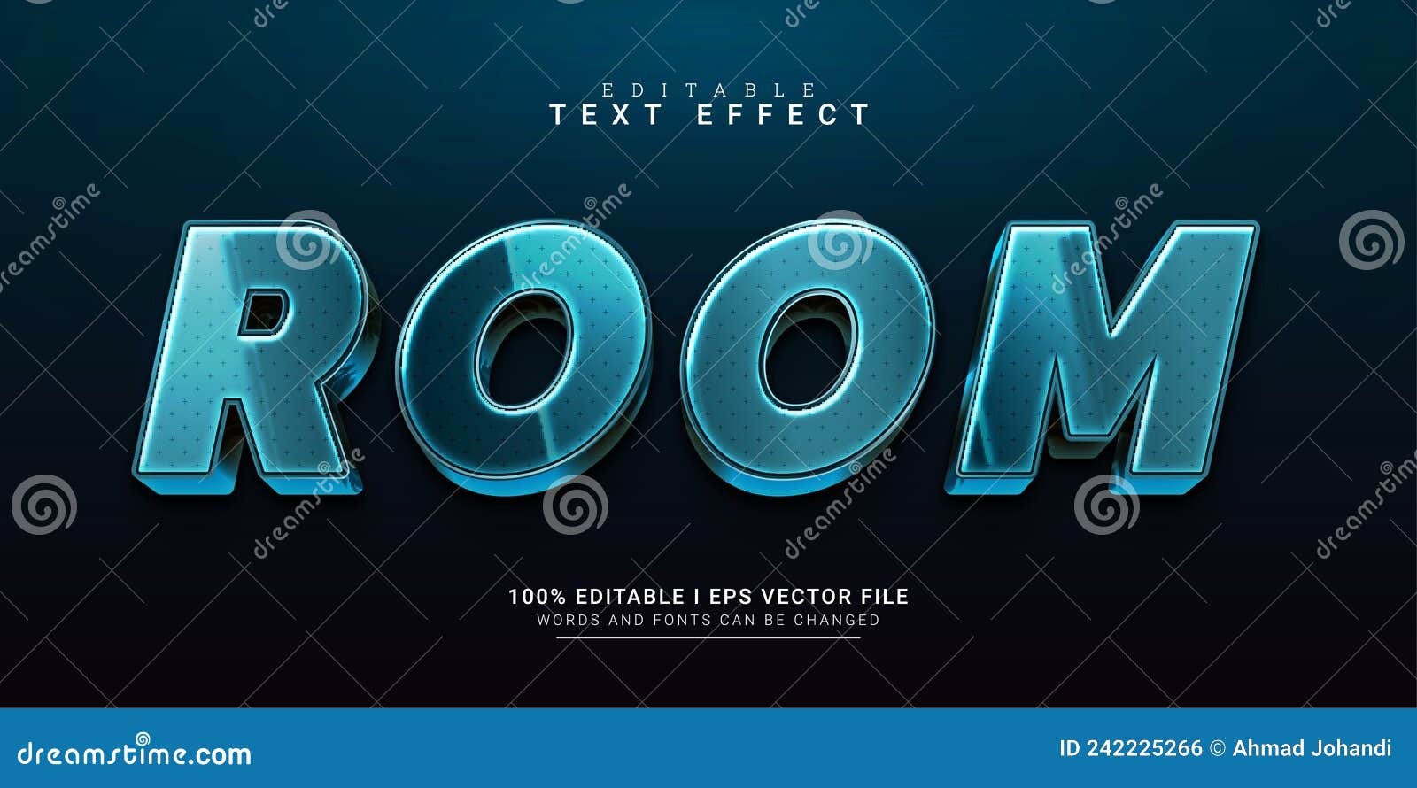 Room 3d Style Text Effect Illustrations Stock Vector - Illustration of ...