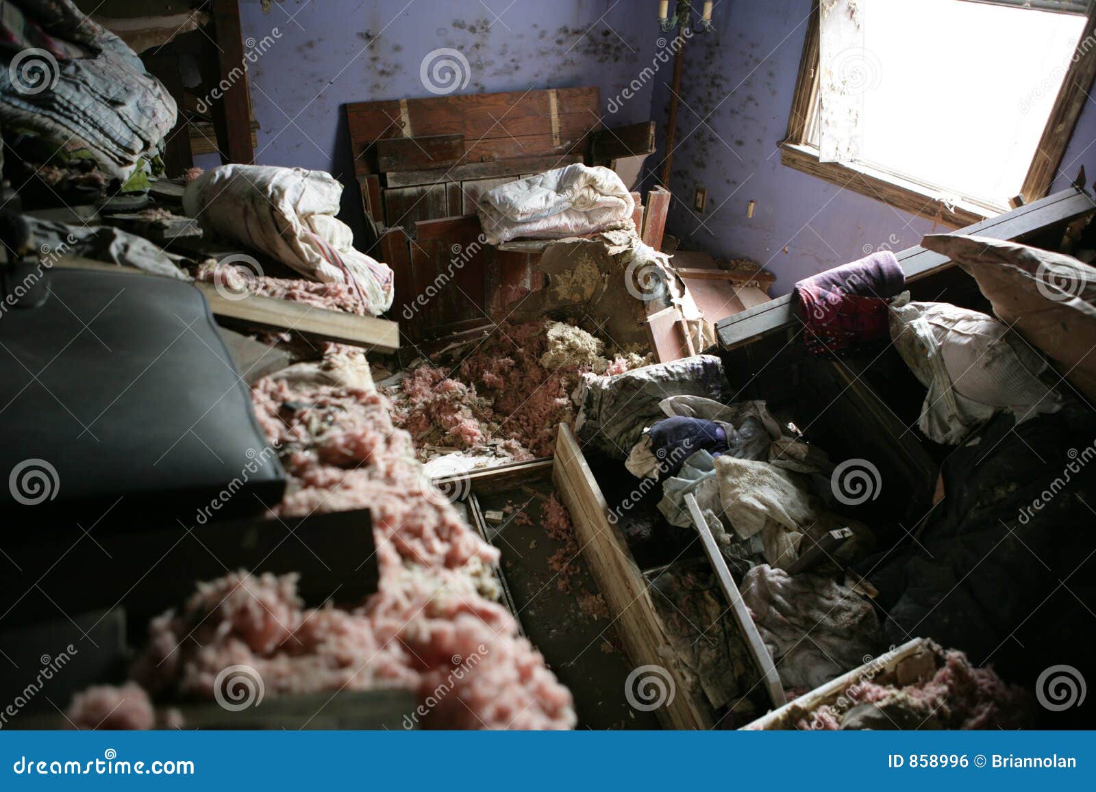 Room damaged in hurricane stock photo. Image of orleans - 858996
