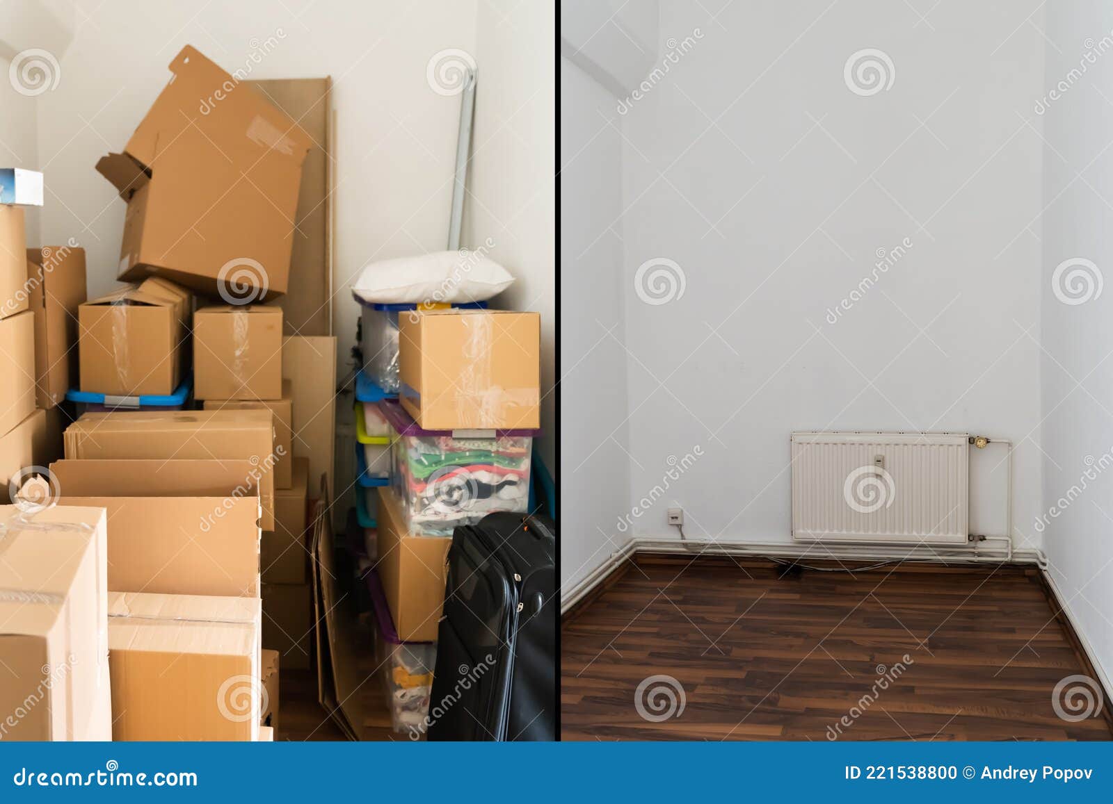 Before and after Room Declutter Stock Photo - Image of corridor, packed ...