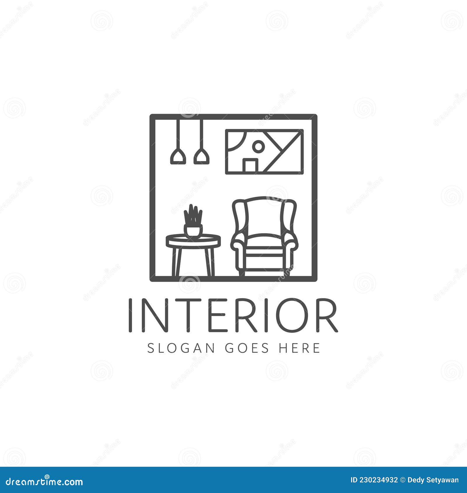 Room Decoration Interior Logo Design Stock Vector - Illustration of ...