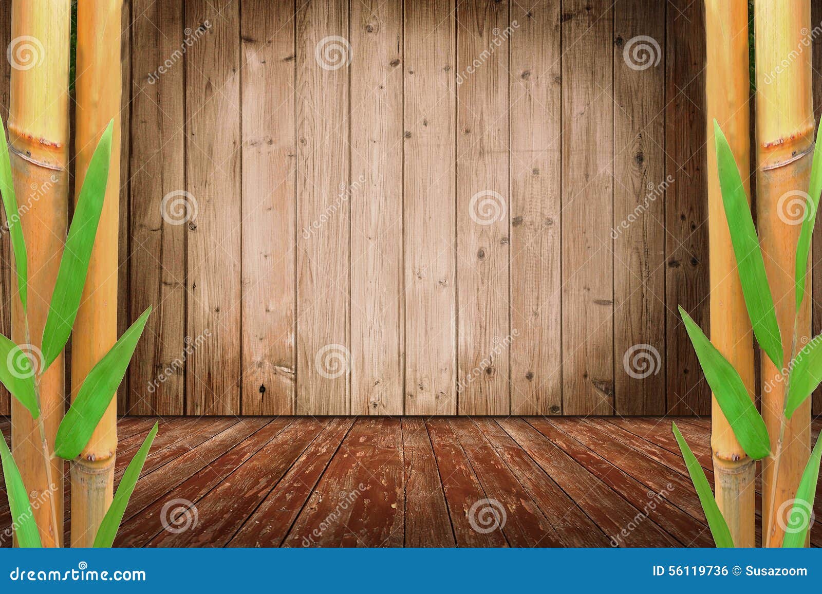Room Design with Bamboo Cane and Wooden Floor Stock Photo - Image of ...