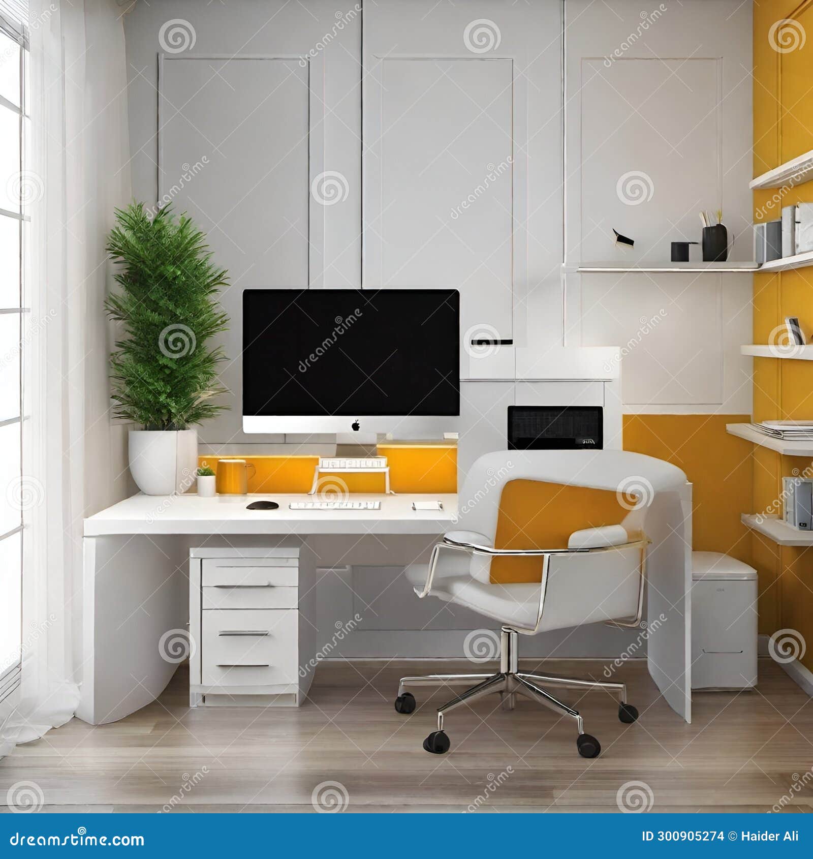 A Room with a Desktop Personal Computer. Stock Photo - Image of ...