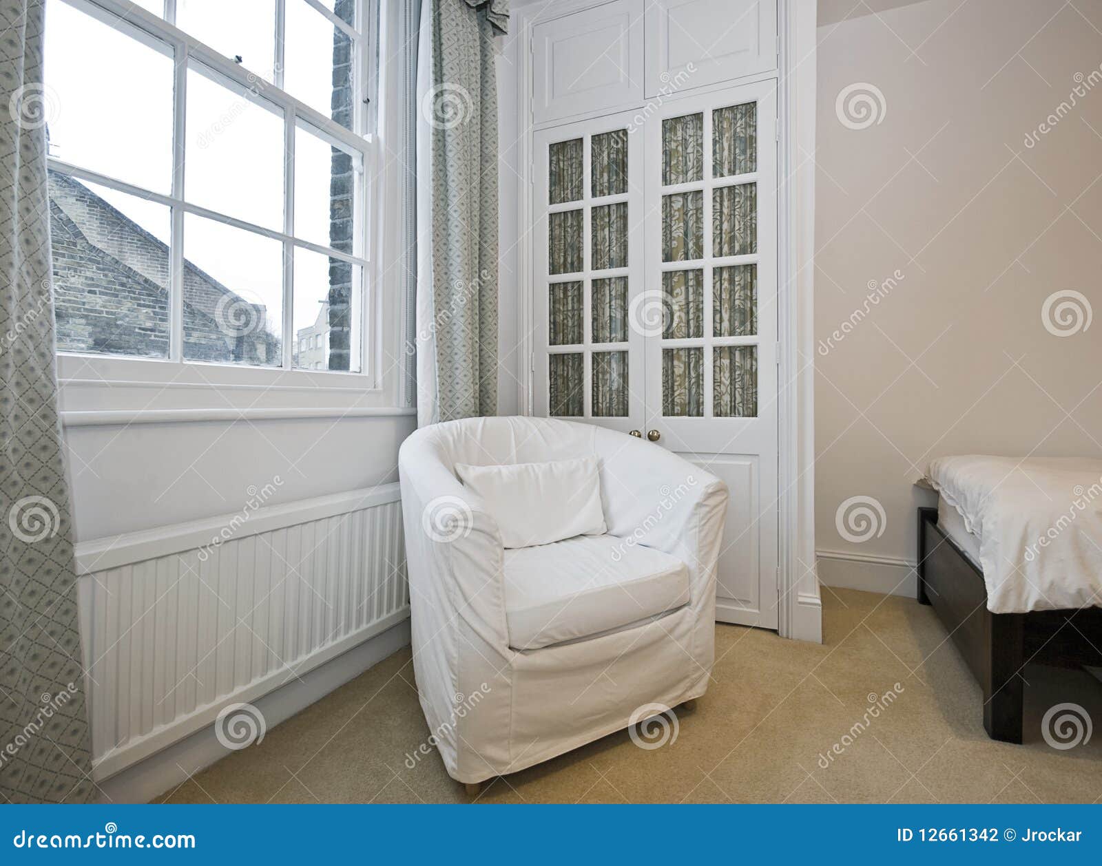 Room detail stock photo. Image of checked, bedroom, estate - 12661342