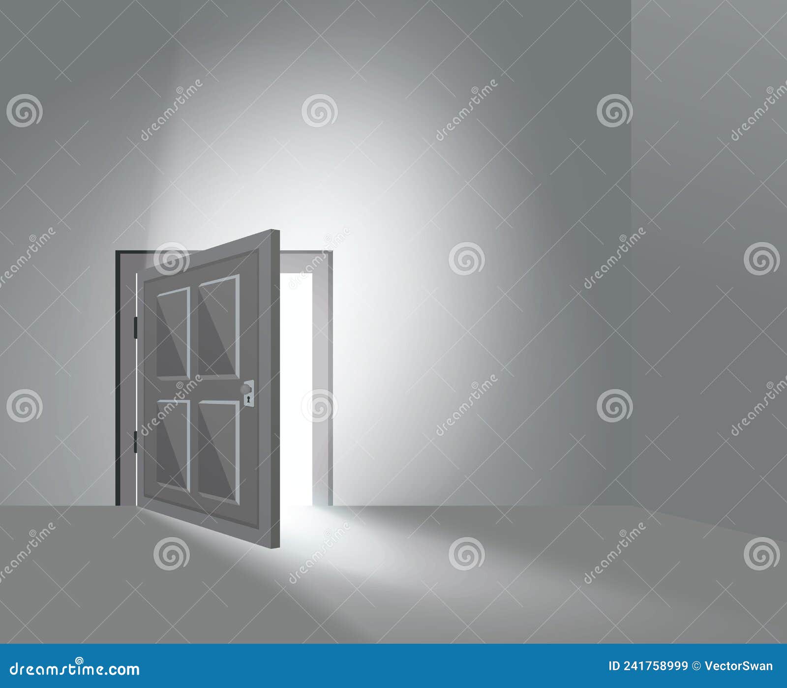 Room Door Open stock vector. Illustration of unlock - 241758999