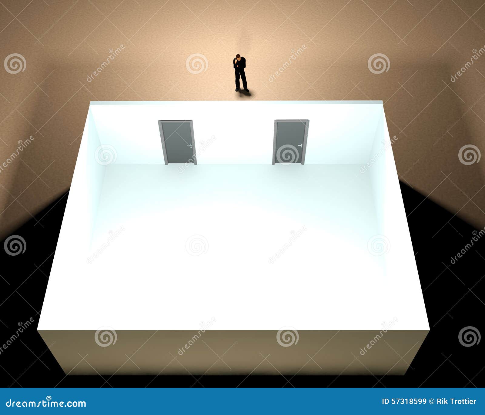 Room with 2 doors stock illustration. Illustration of illusion - 57318599