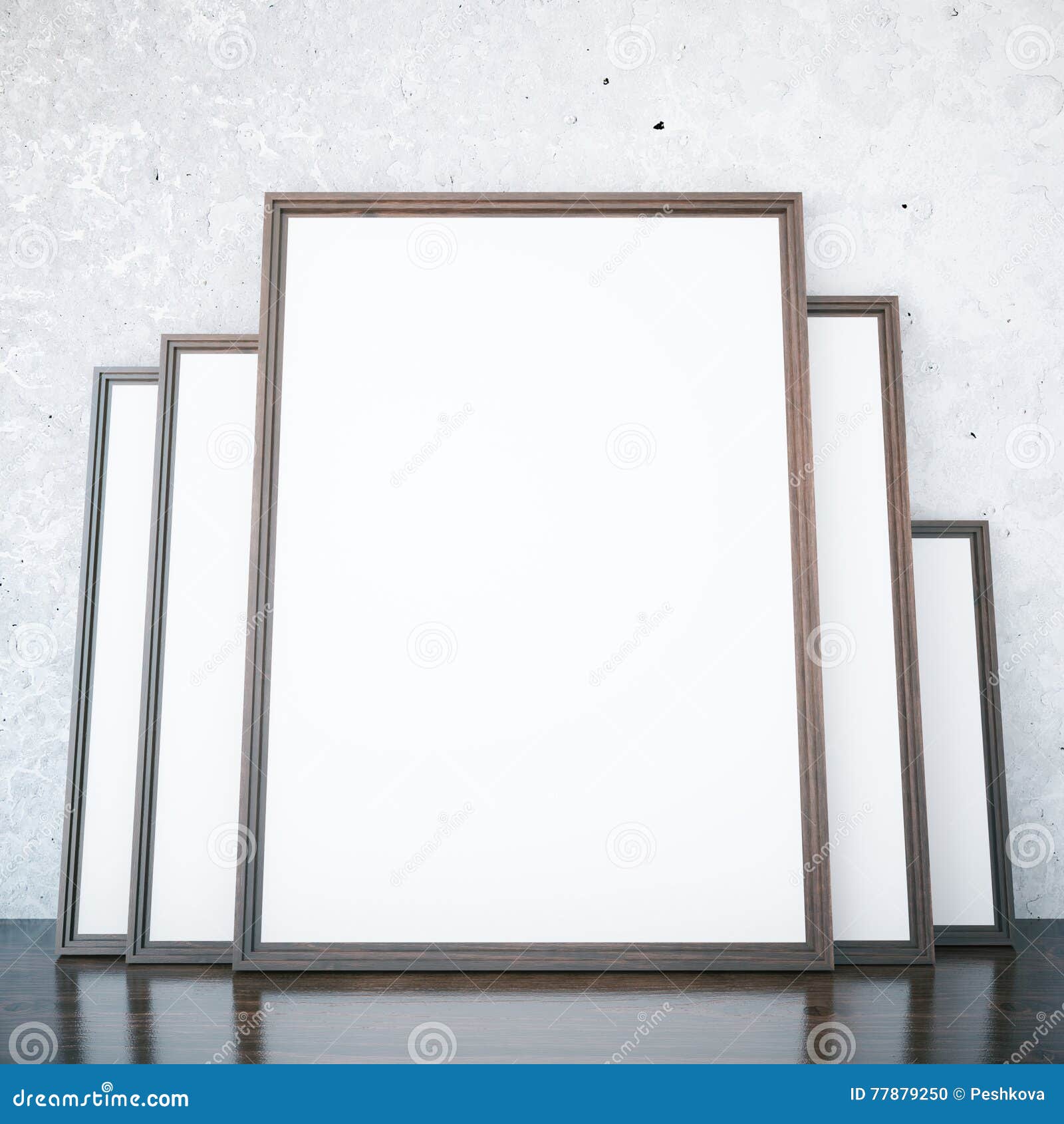 Room with empty frames stock illustration. Illustration of blank - 77879250