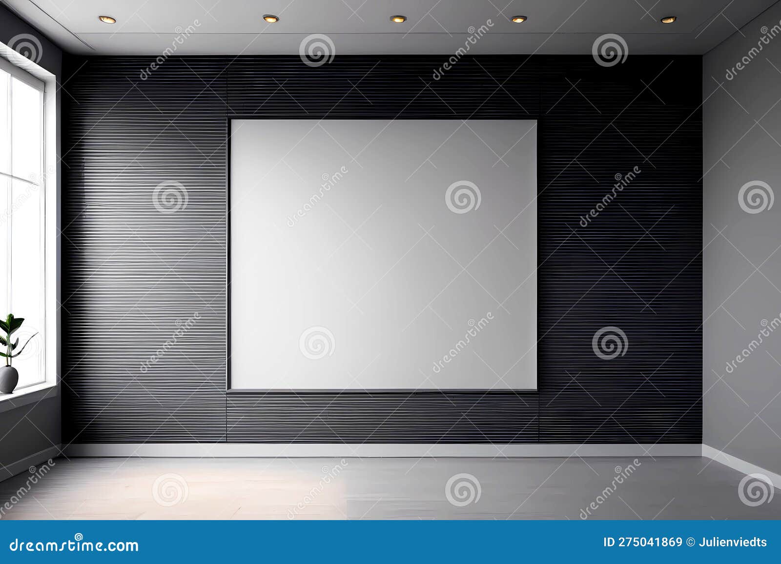 Room with Empty Poster Wall Mockup. Generative Ai Stock Illustration ...