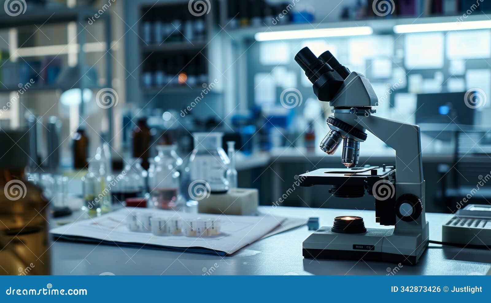 The Room is Equipped with Microscopes Chemical Reagents and Other Tools ...