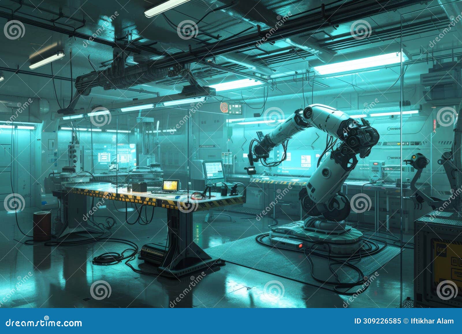 A Room Featuring a Table with a Robot Positioned on Top, Showcasing the ...