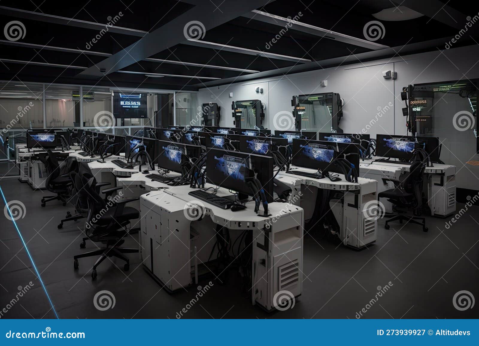 A Room Filled with Computers, Each Running Complex Programs that ...