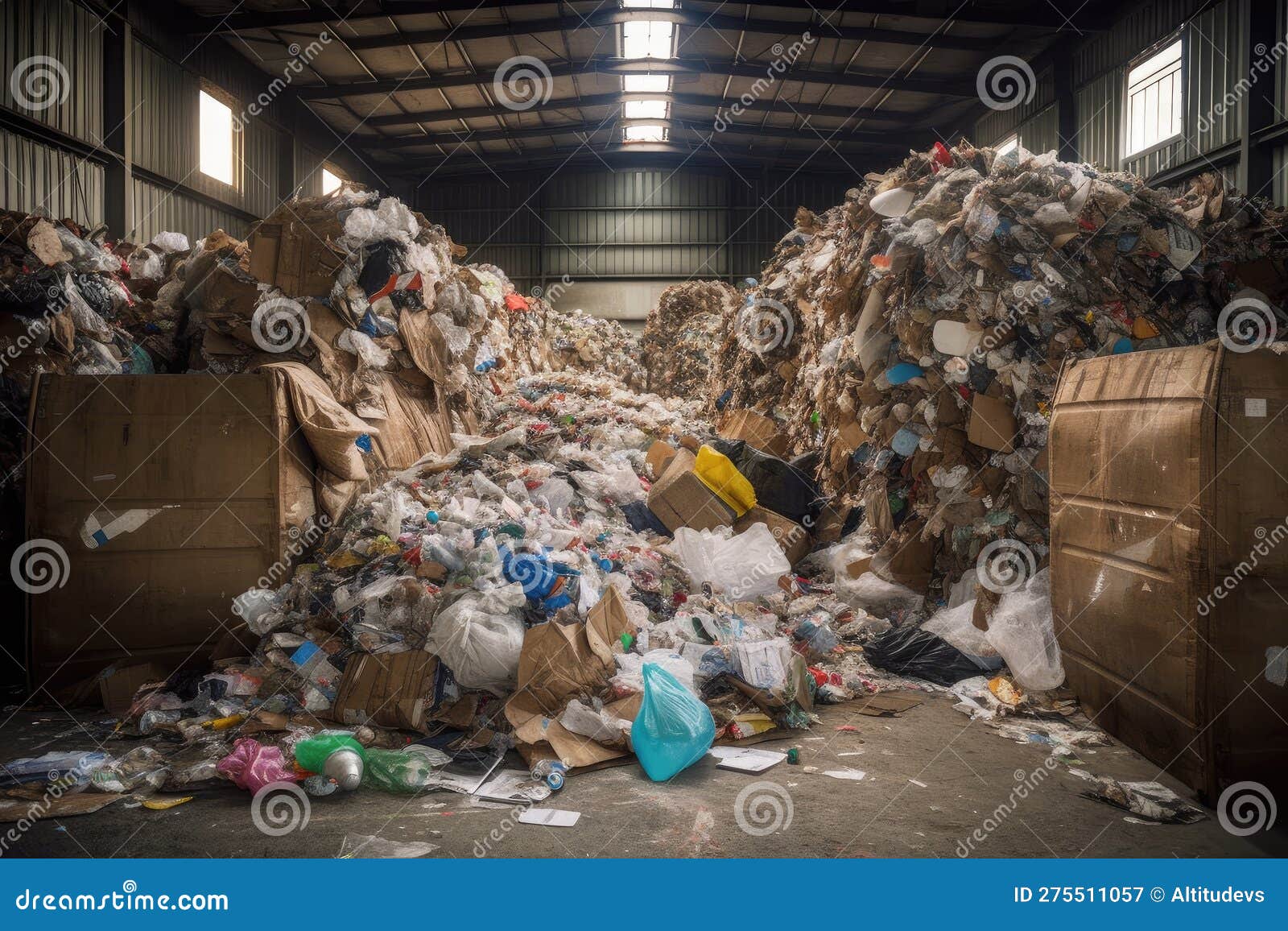 A Room Filled with Different Kinds of Recyclables, Ready To Be Sorted ...