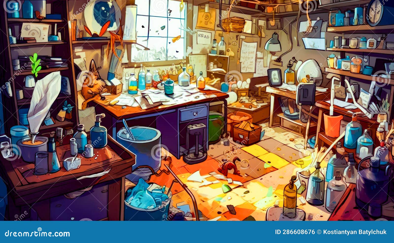 Room Filled with Lots of Clutter and Clutter on the Floor Stock Photo ...