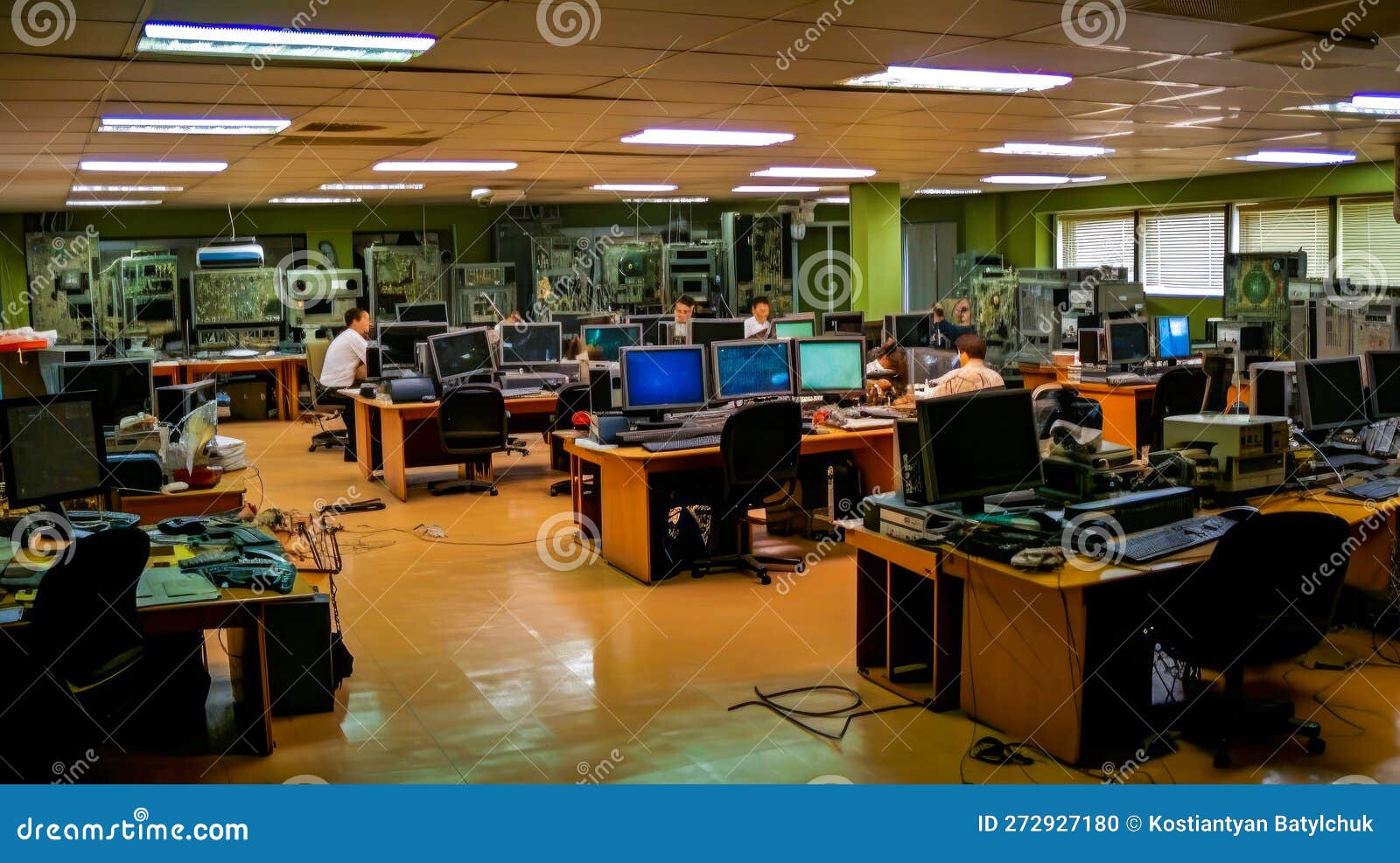 Room Filled with Lots of Computers and Monitors. Generative AI Stock ...