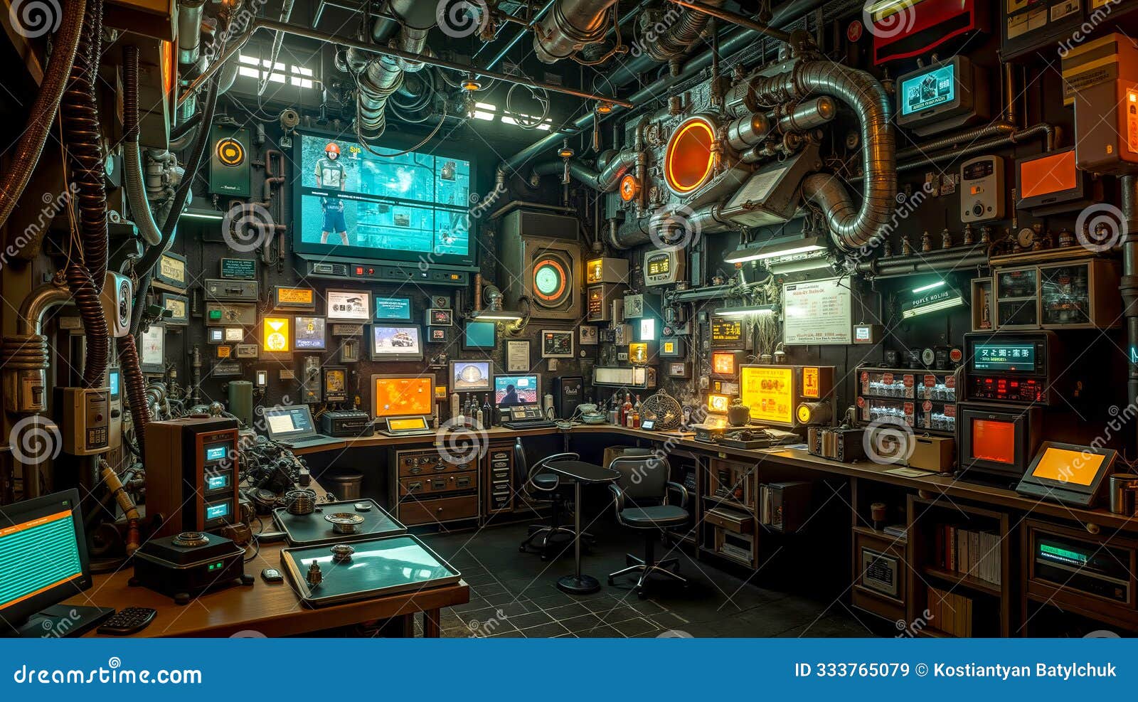 A Room Filled with Lots of Computers and Monitors Stock Image - Image ...