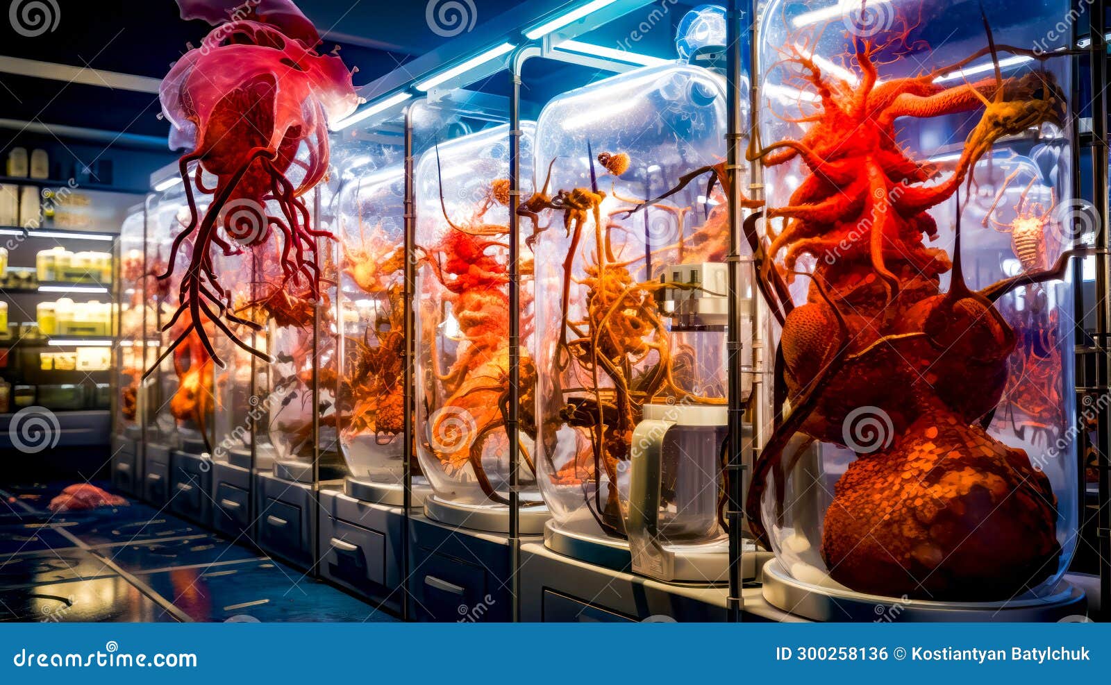 Room Filled with Lots of Different Types of Sea Creatures in Glass ...