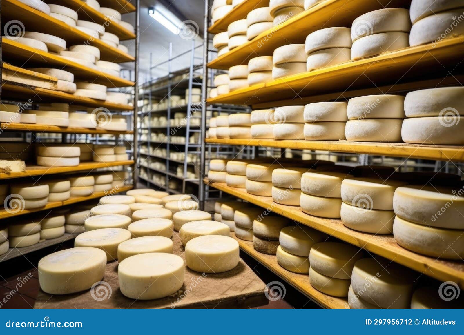 Room Filled with Stacks of Soft Cheese Maturing Stock Photo - Image of ...