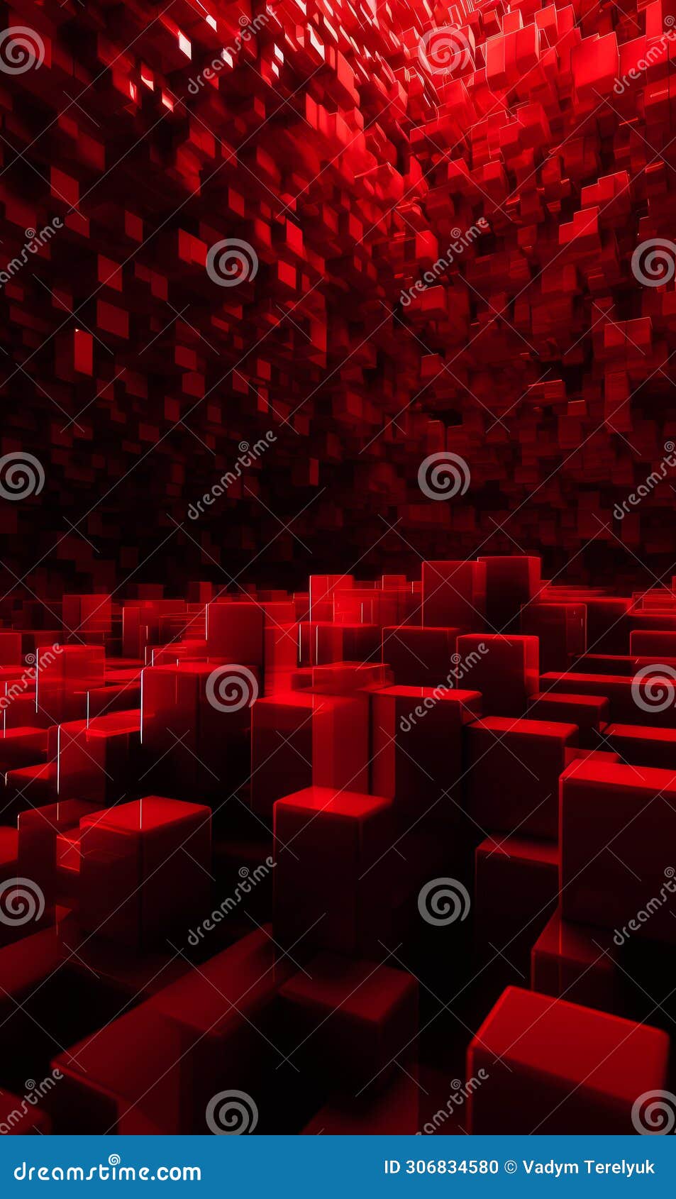 A Room Filled with Vibrant Red Cubes Stock Photo - Image of abstract ...
