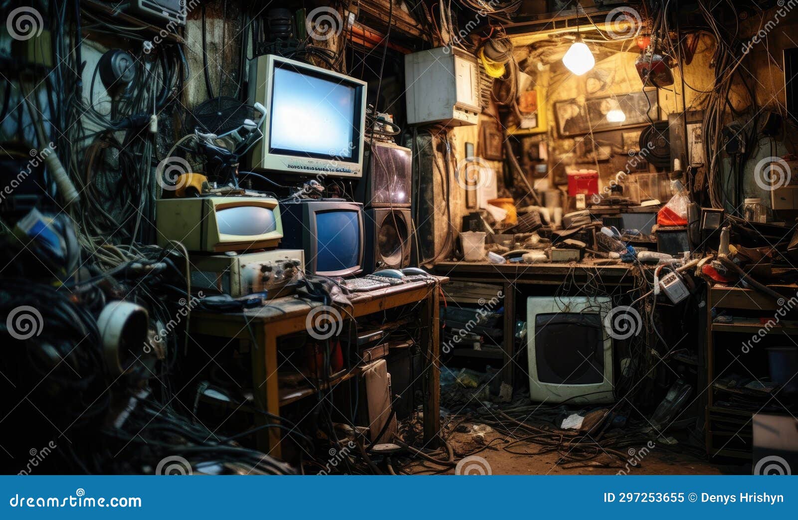 A Room Filled with Vintage Electronics and Nostalgic Memorabilia Stock ...