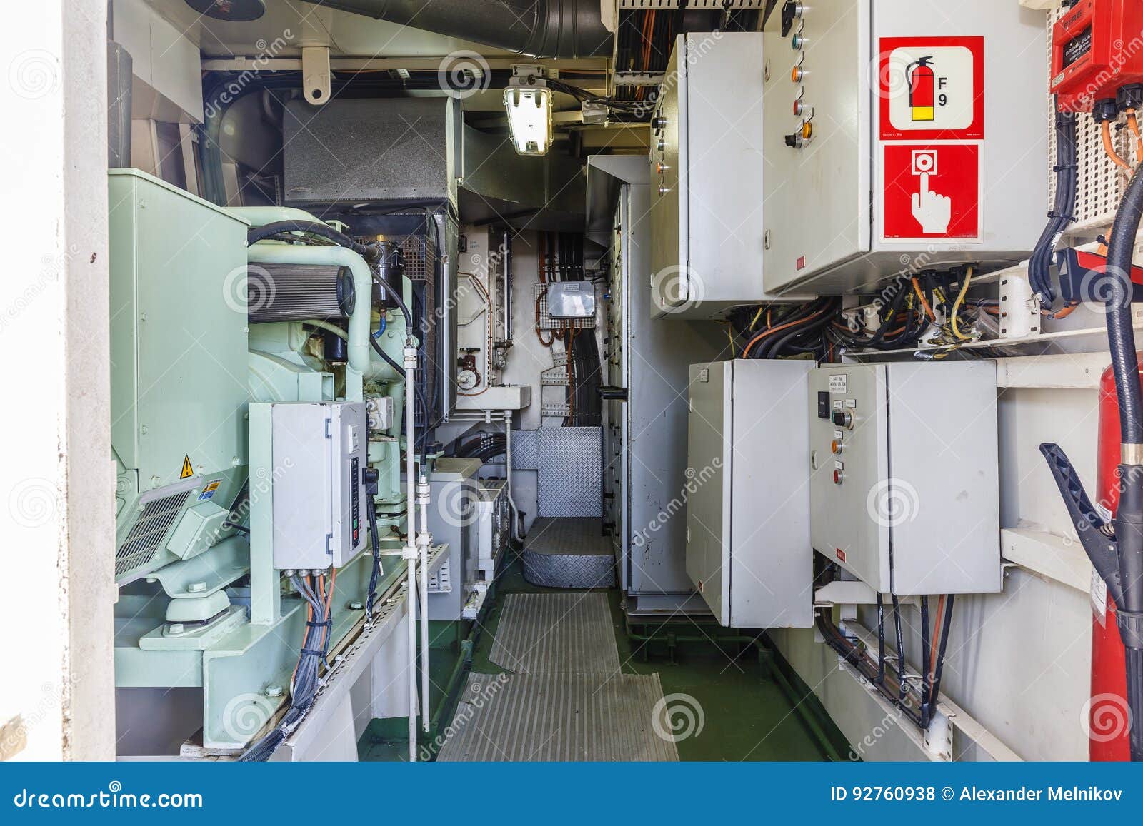 Room of Fire Safety on the Ship Stock Photo - Image of monitor, meter ...