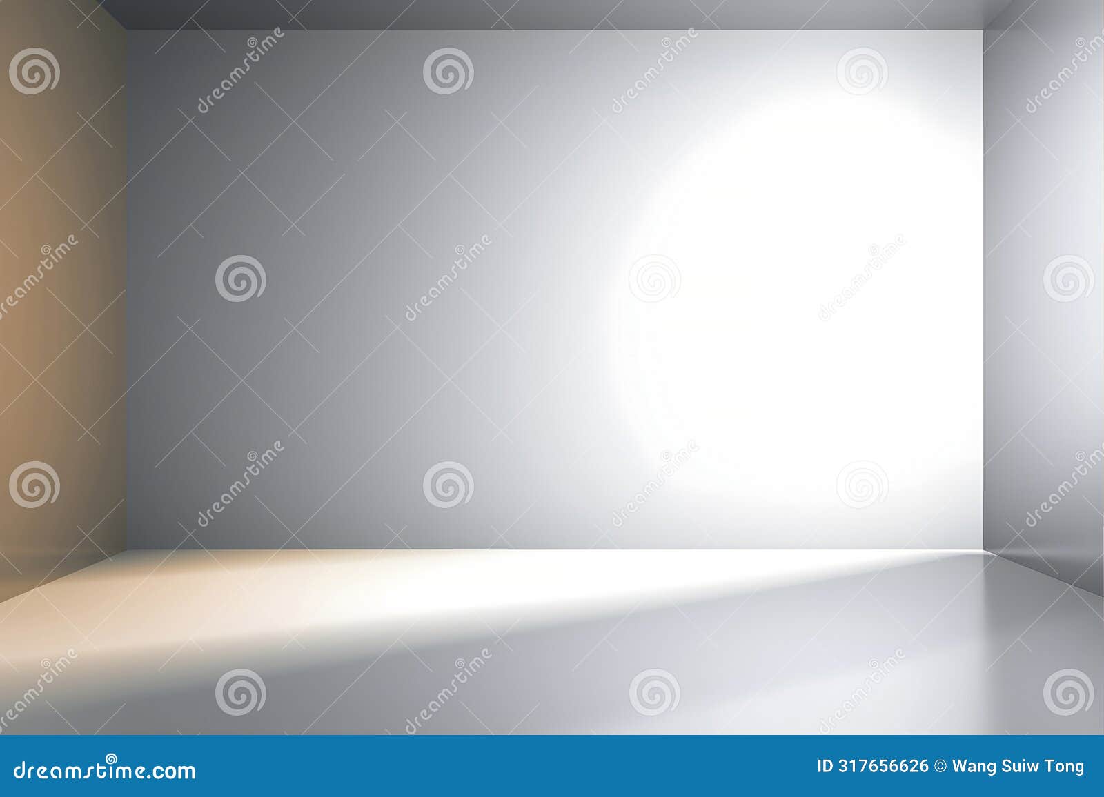 Bright Light Shining in an Empty White Room with Shadows Stock ...