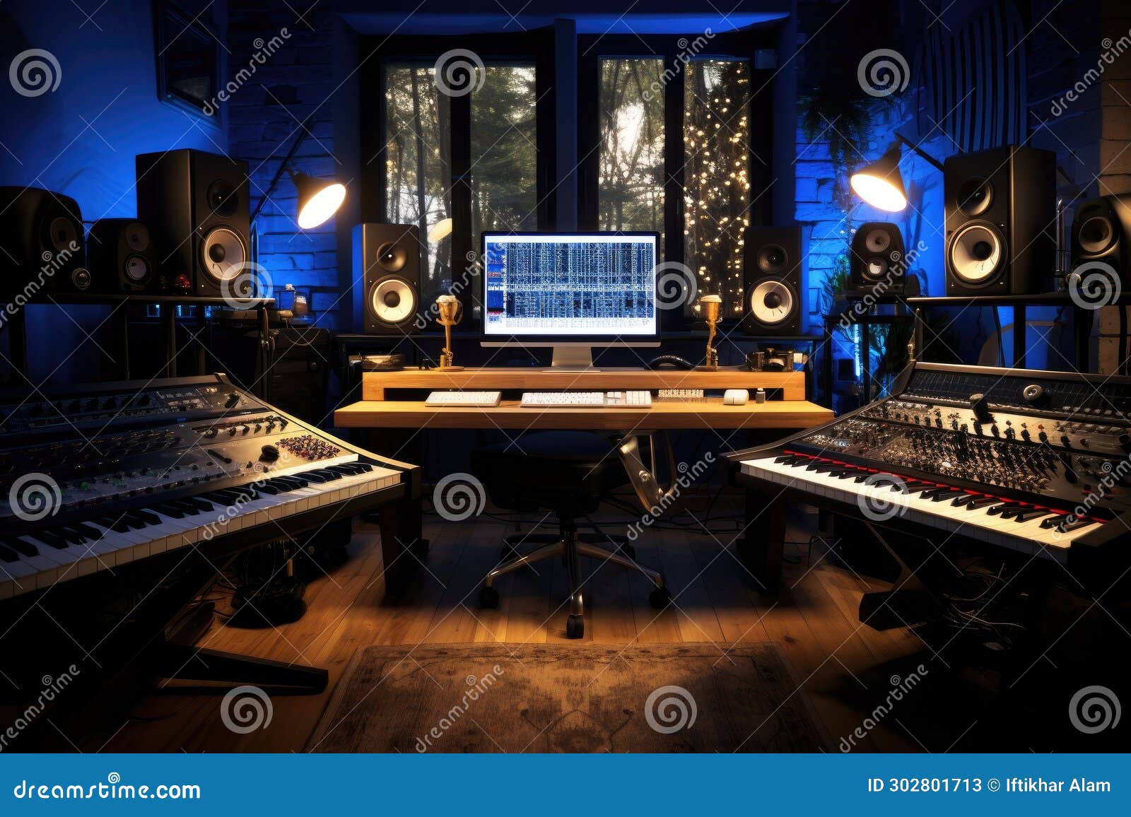 A Room Full of Musical Instruments and a Computer, Music Producer ...