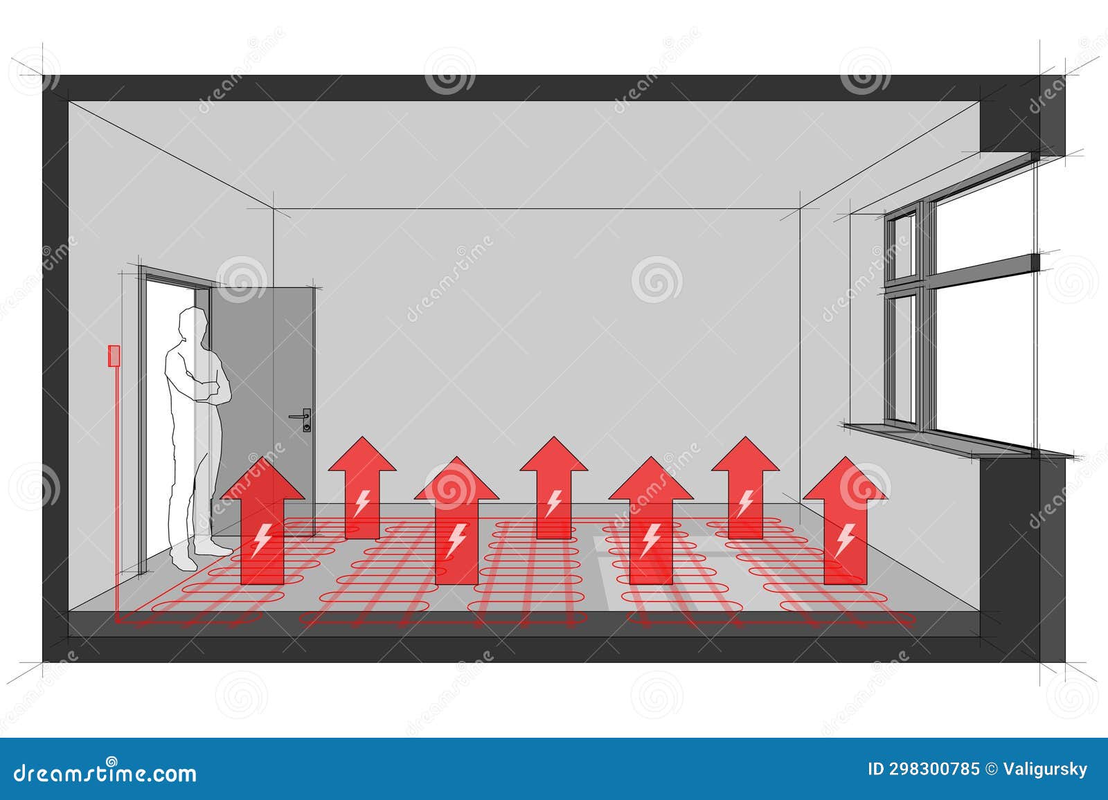 Room Heated With Wall Heating And Radiator And With Ceiling Cooling ...
