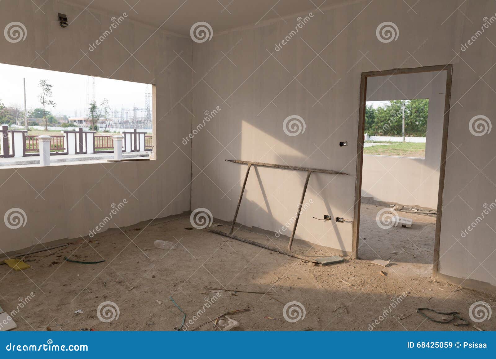 Room in the House during Construction Stock Image - Image of wall, home ...
