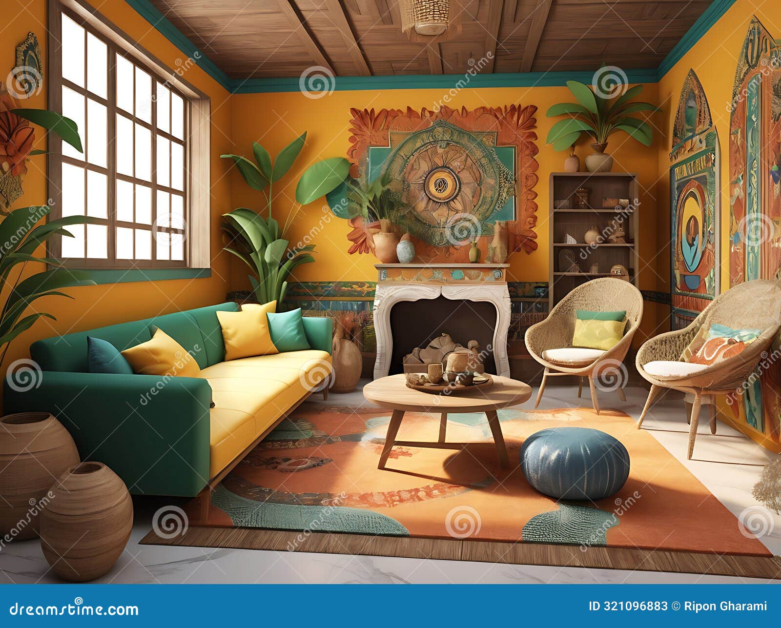 Room in House Decorated with Brazilian Folklore Design Stock Image ...