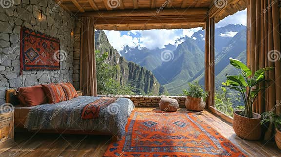 A Room with Inca-inspired Decor Stock Illustration - Illustration of ...