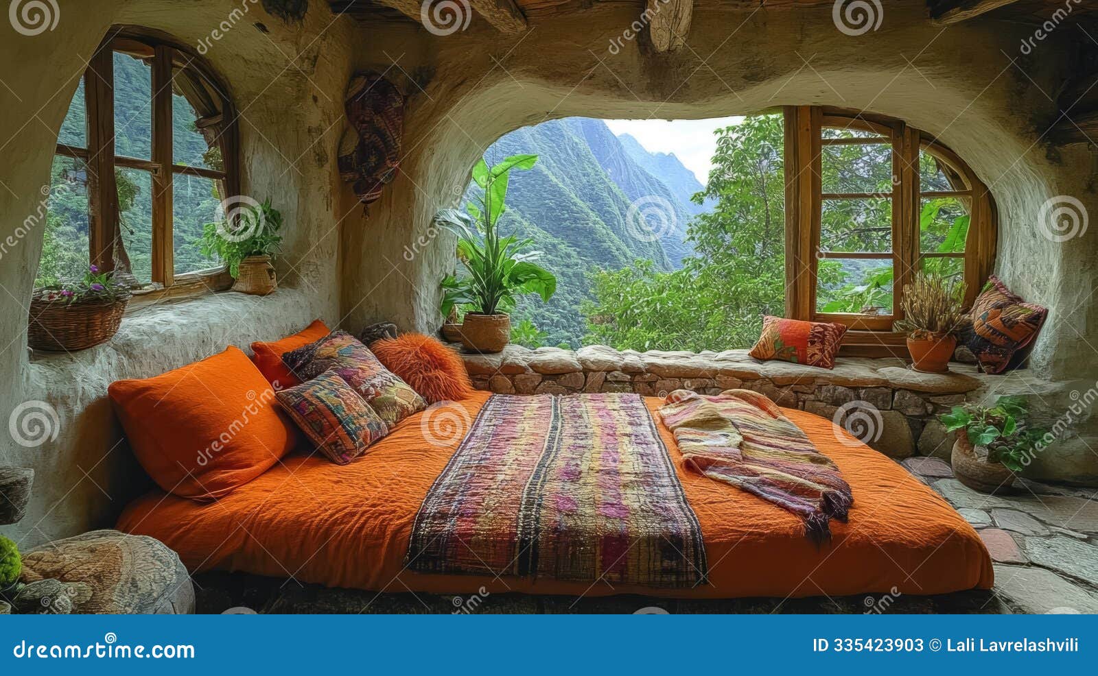 A Room with Inca-inspired Decor Stock Illustration - Illustration of ...