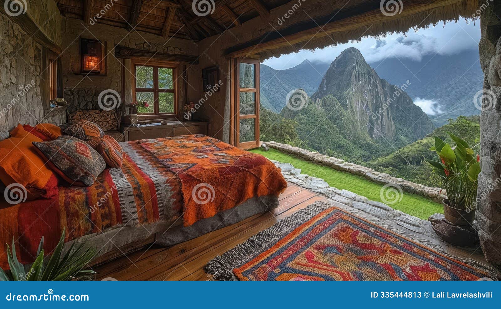 A Room with Inca-inspired Decor Stock Illustration - Illustration of ...
