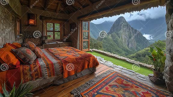 A Room with Inca-inspired Decor Stock Illustration - Illustration of ...