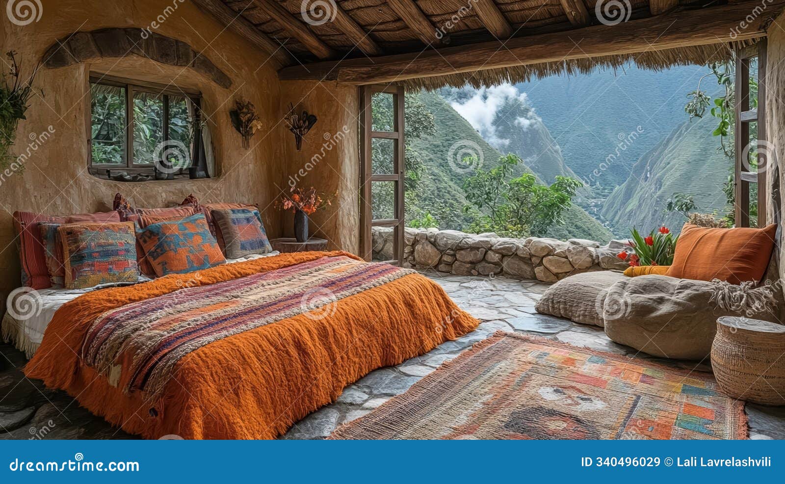 A Room with Inca-inspired Decor Stock Illustration - Illustration of ...