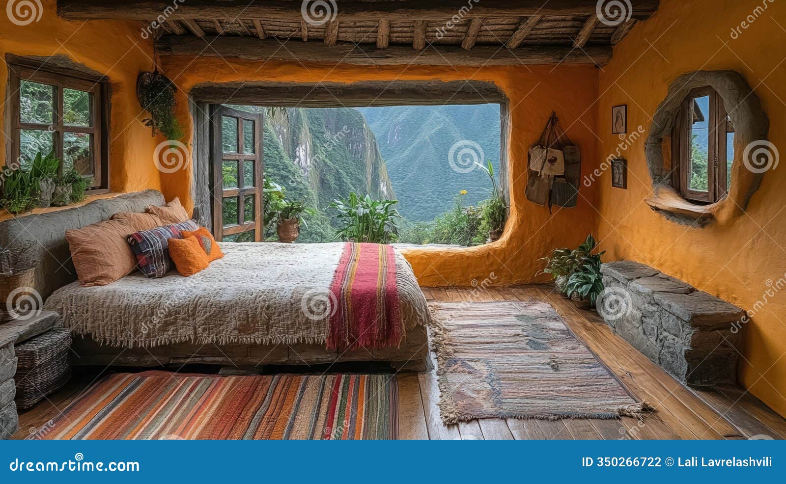 A Room with Inca-inspired Decor Stock Illustration - Illustration of ...