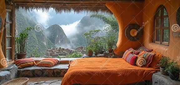 A Room with Inca-inspired Decor Stock Illustration - Illustration of ...