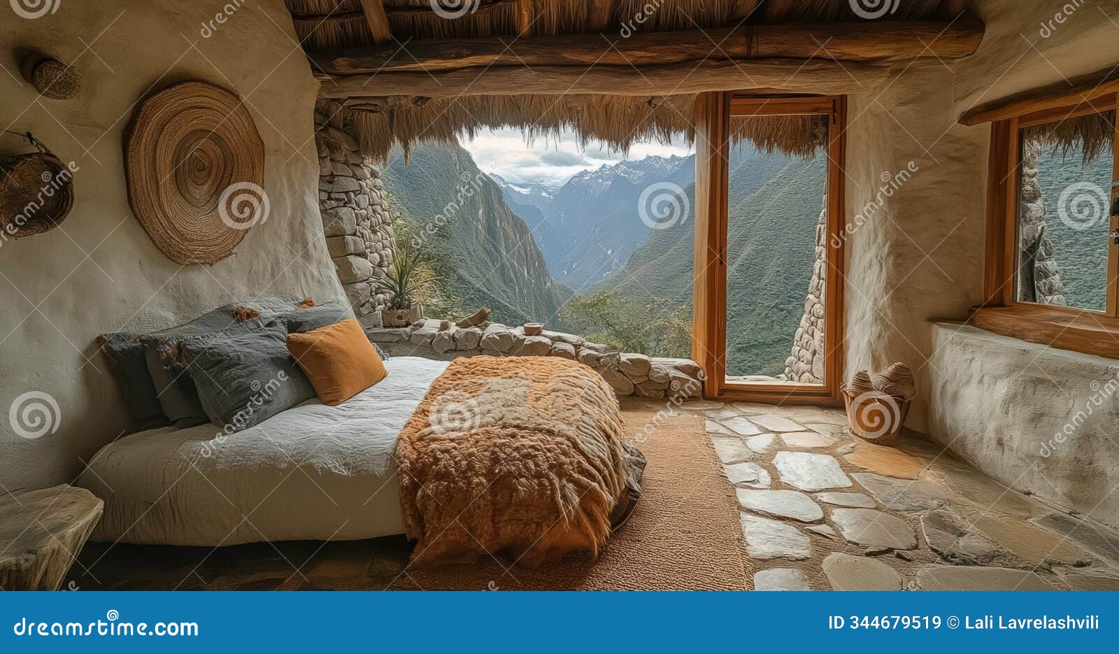 A Room with Inca-inspired Decor Stock Illustration - Illustration of ...