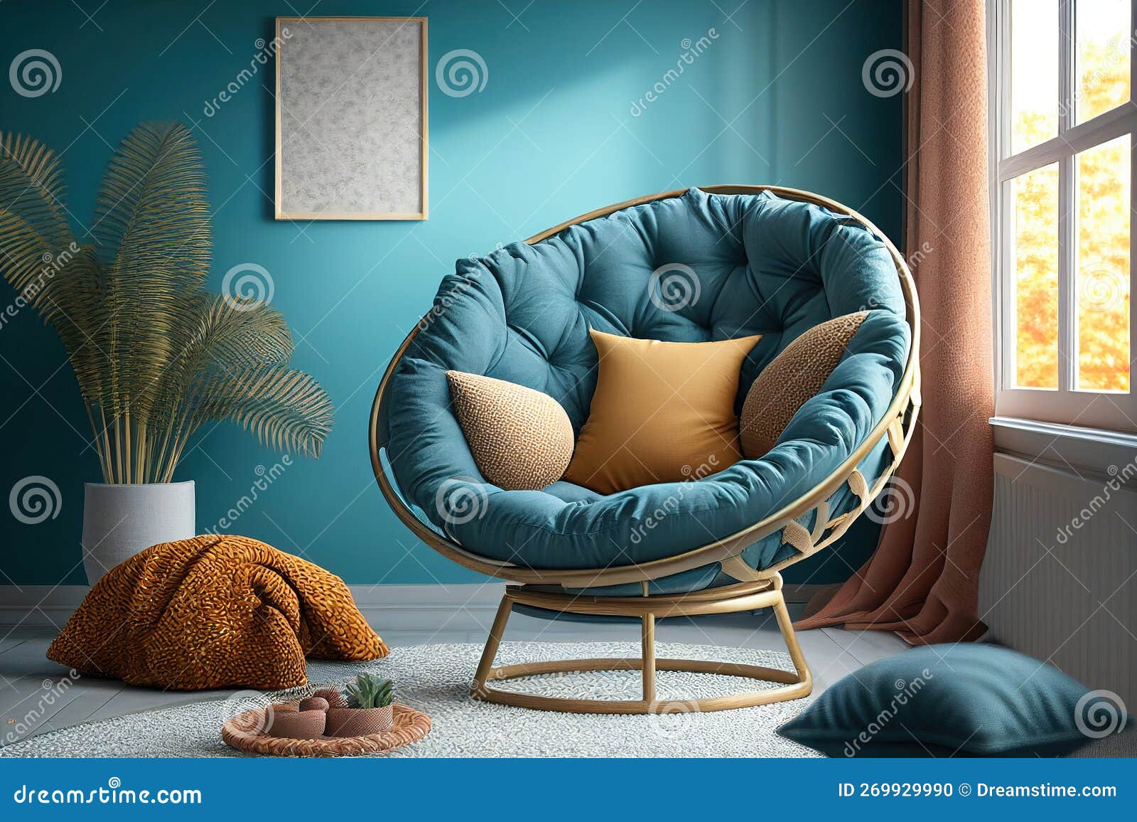 Room Interior with Comfortable Cocoon Armchair. Ai Generative Stock ...