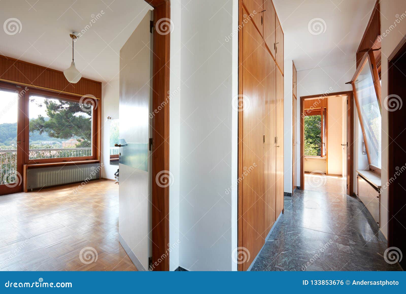 Room Interior and Corridor in Old Country House Stock Photo - Image of ...
