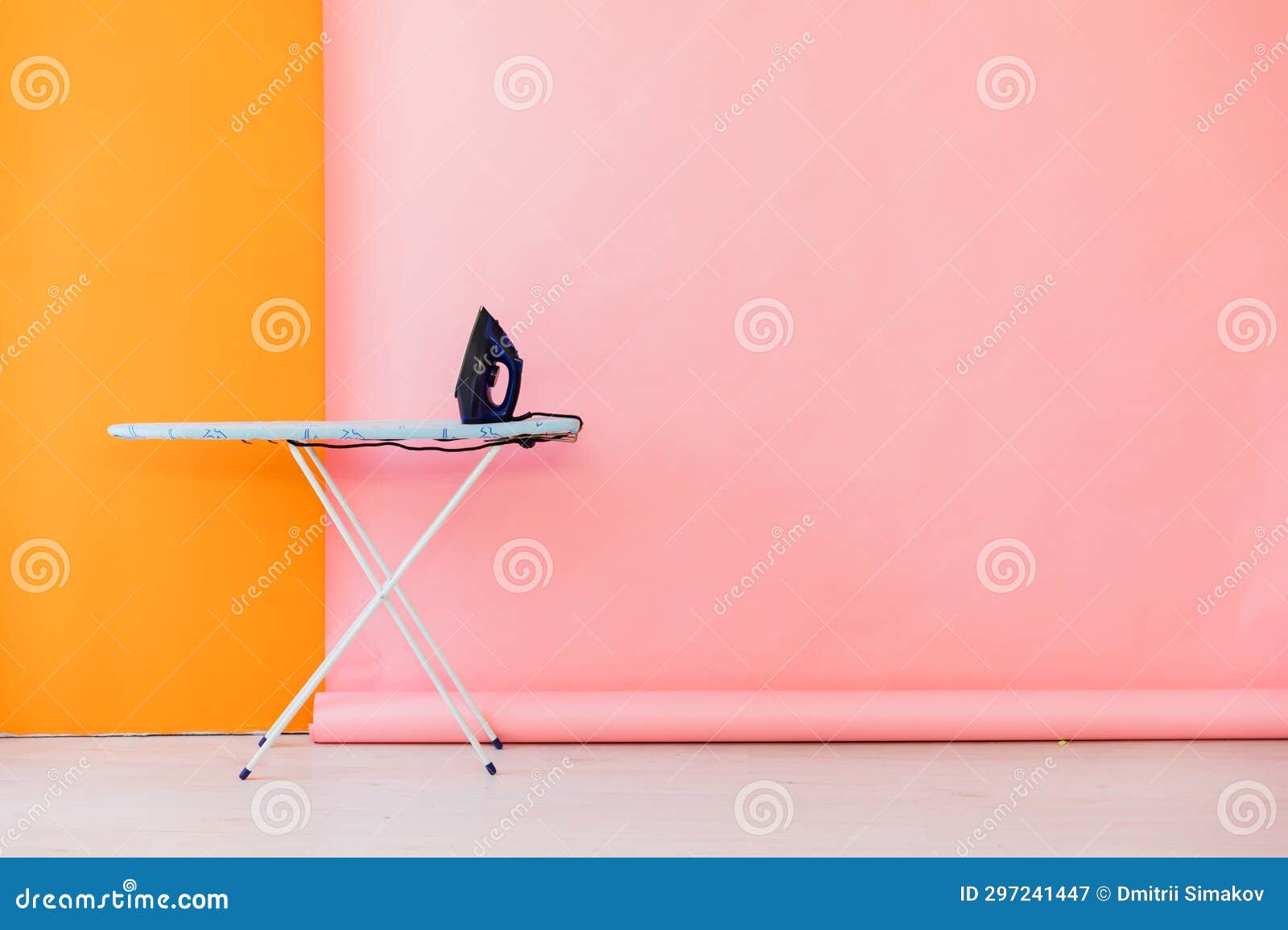Room Interior with Ironing Board and Iron Stock Image - Image of ...