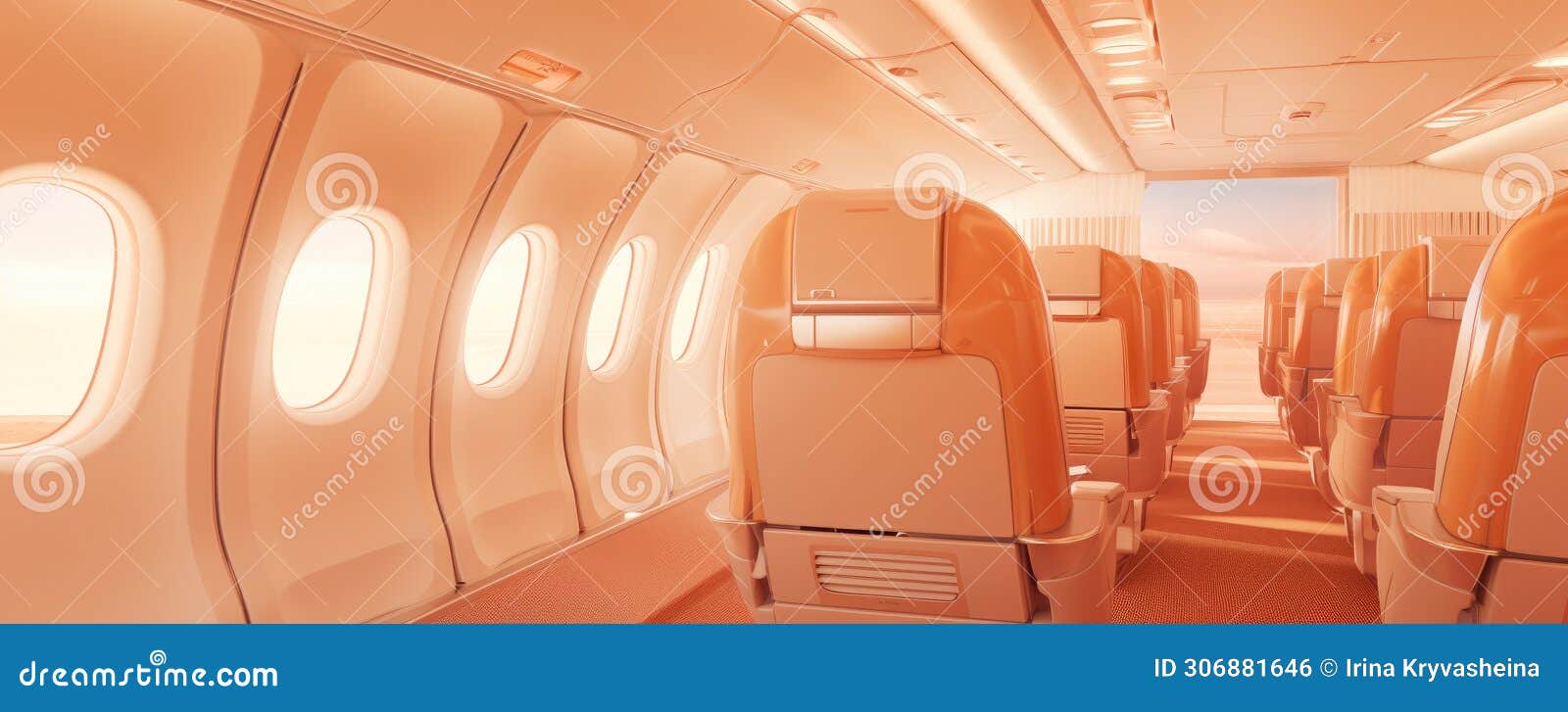 The Room on the Interior of a Jet Airplane Stock Photo - Image of ...