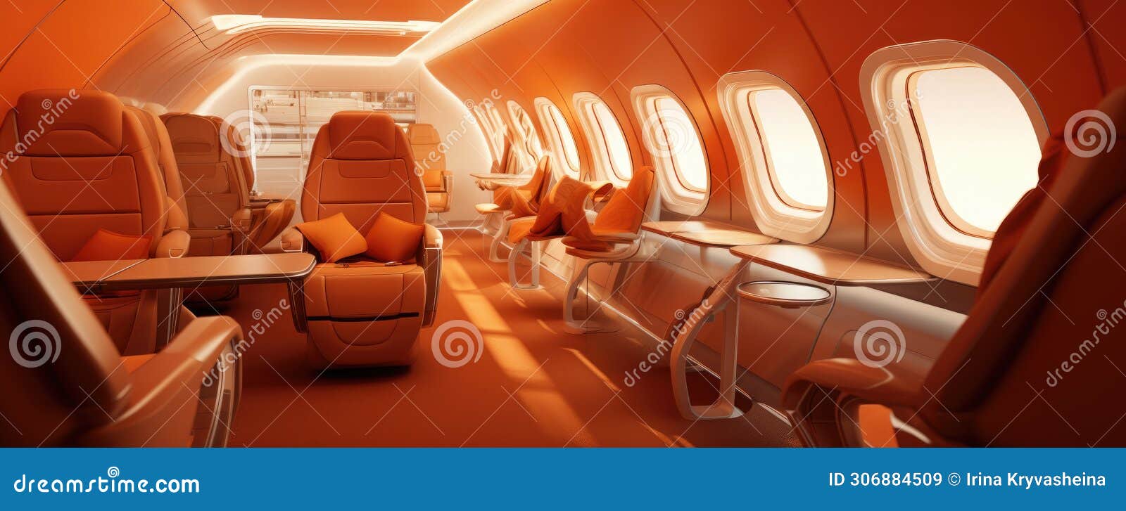 The Room on the Interior of a Jet Airplane Stock Image - Image of ...