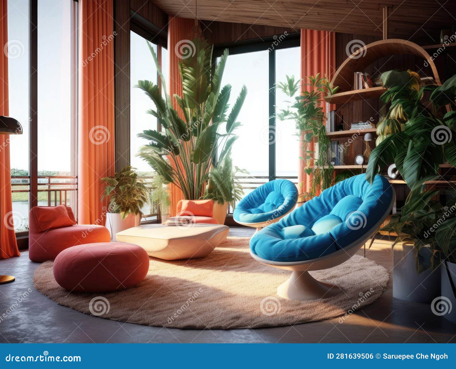 Room Interior with Nature View, Room Modern Tropical Style with ...