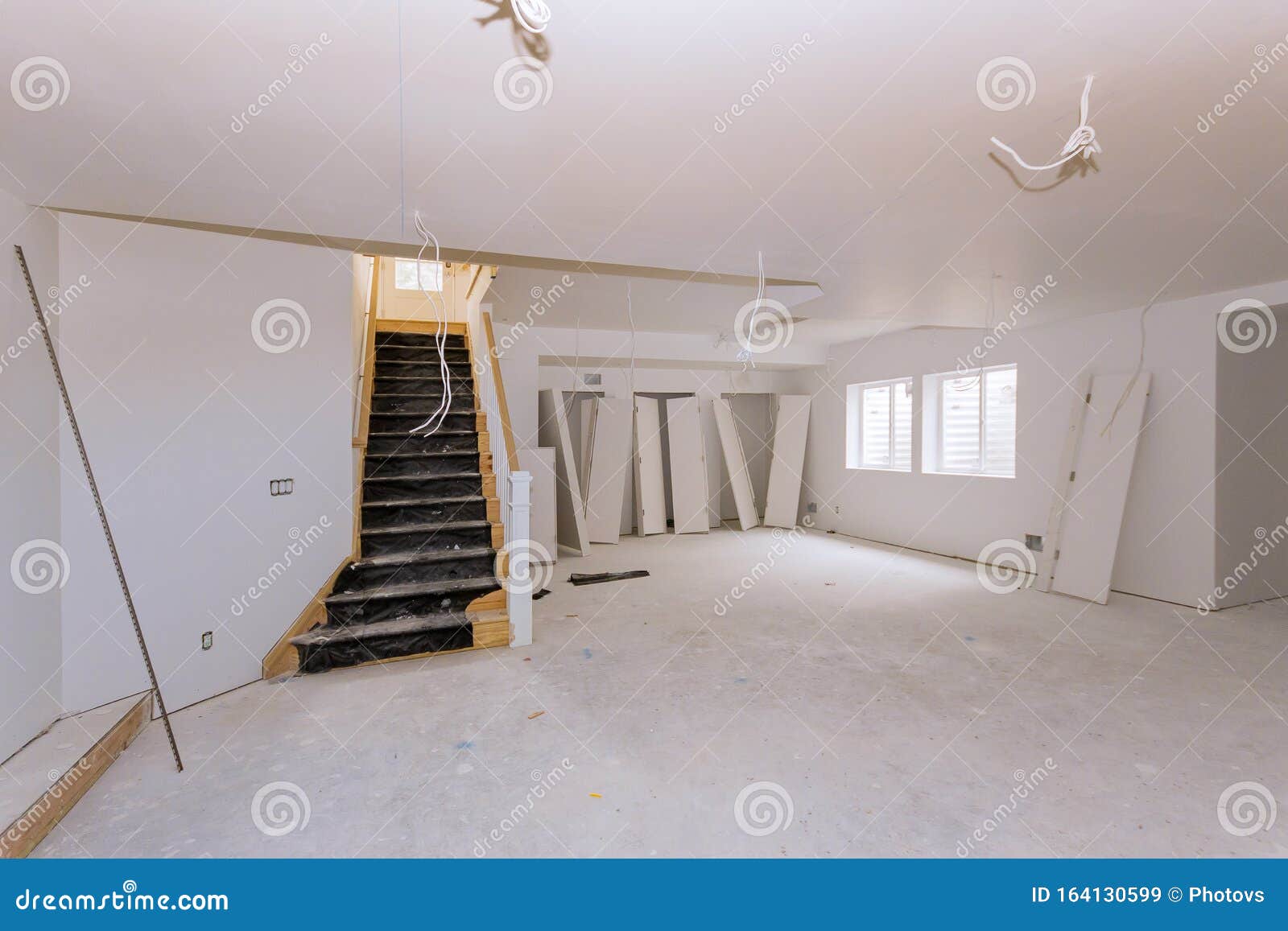 Room Interior with New House for the Under Construction Stock Image ...