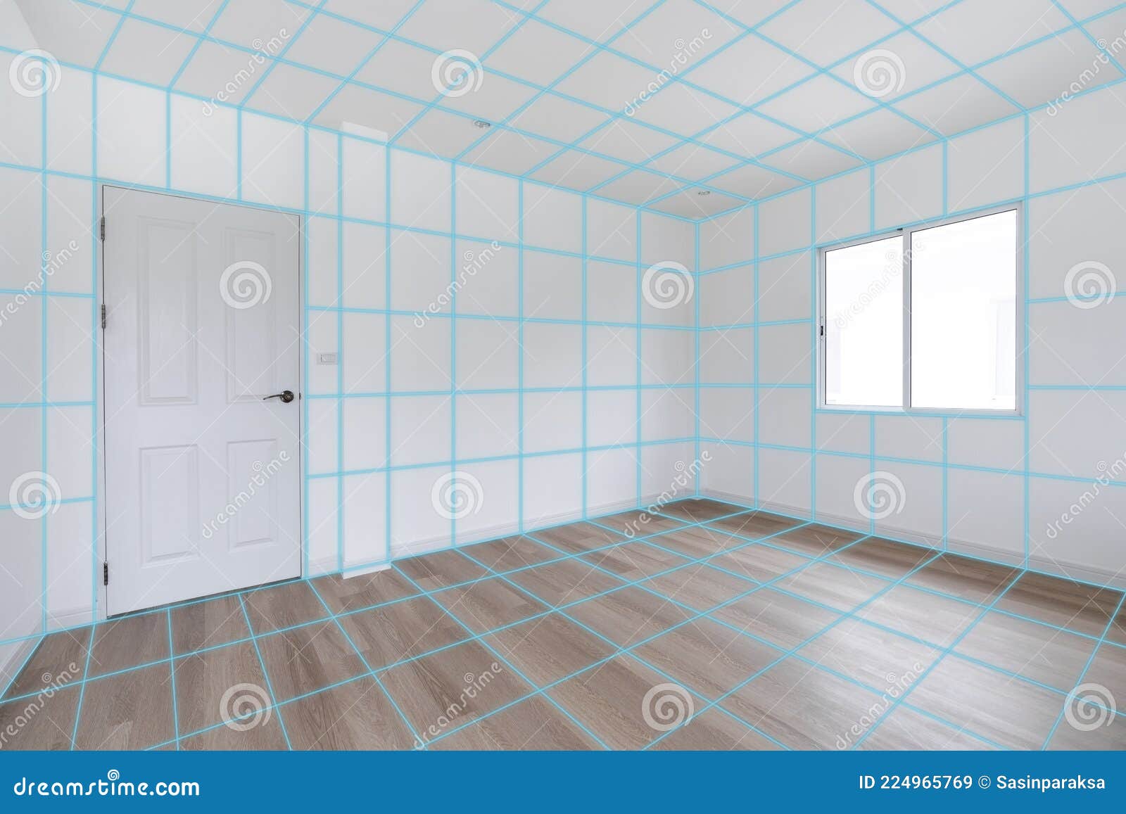 Room Interior with Structure Grid Lines Stock Image - Image of modern ...