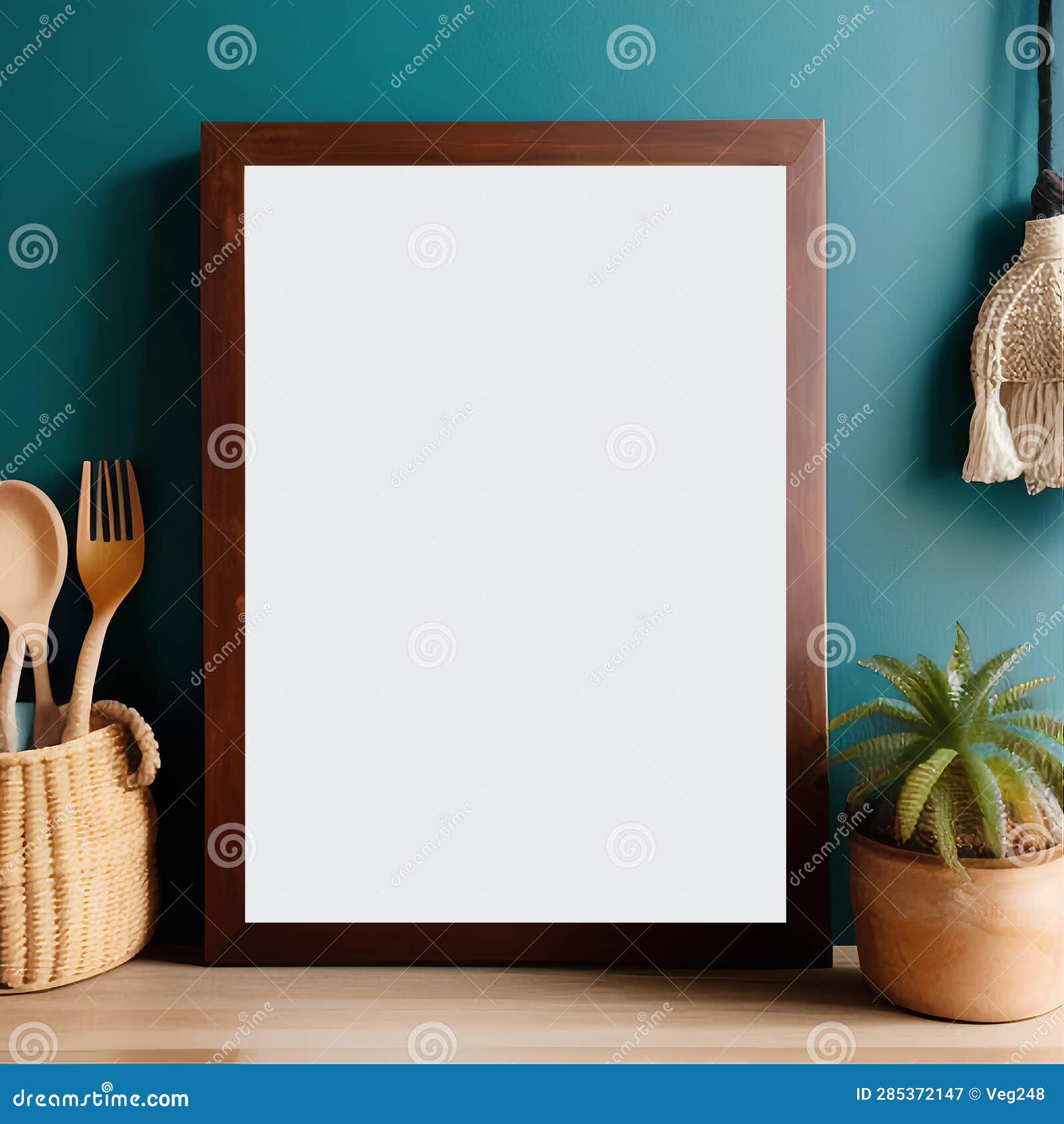 Room Interior with Template for a Picture. Mockup Stock Illustration ...