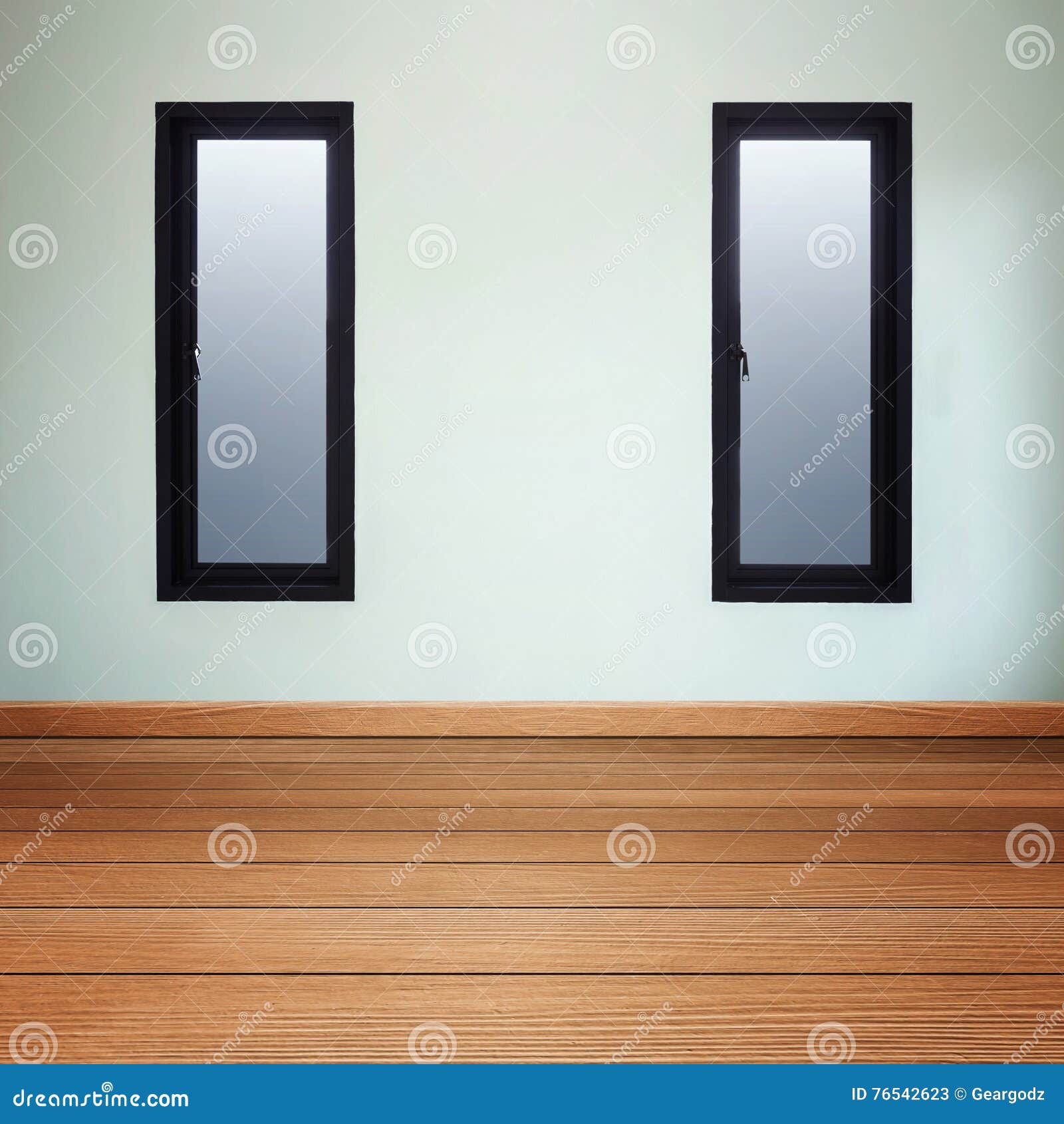 Room Interior with Window and Wood Floor Stock Image - Image of ...