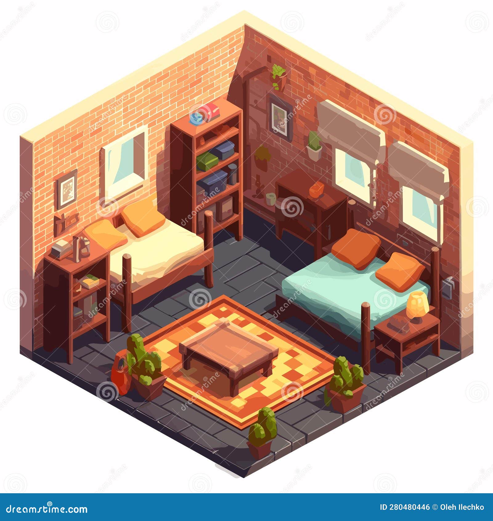 Room Isometric Vector Tile Isolated Illustration Stock Vector ...